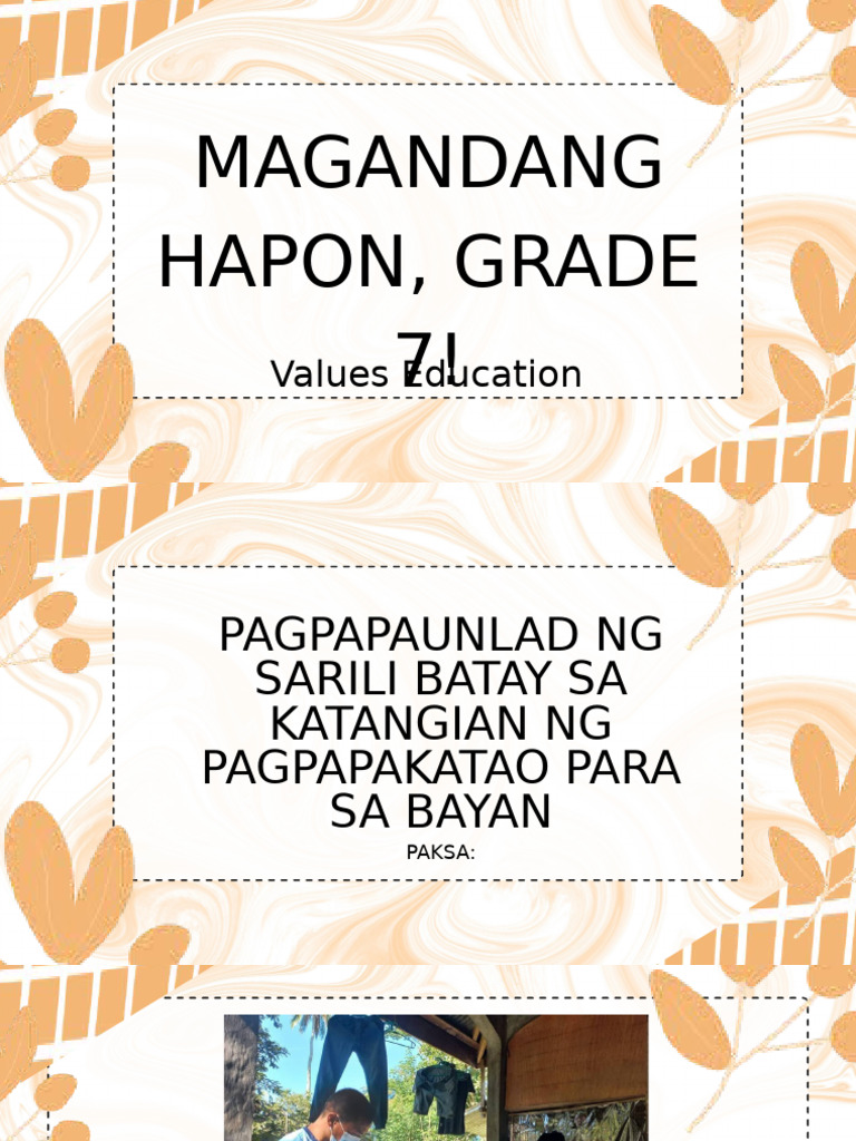 q4. Week1. Pagpapaunlad NG Sarili Batay Sa Katangian NG Pagpapakatao ...