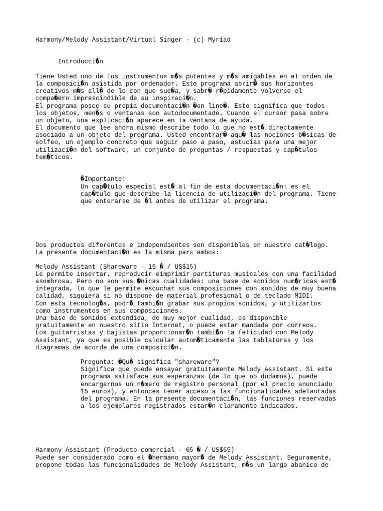 Harmony-Melody Assistant-Virtual Singer - (C) Myriad | PDF | Informática