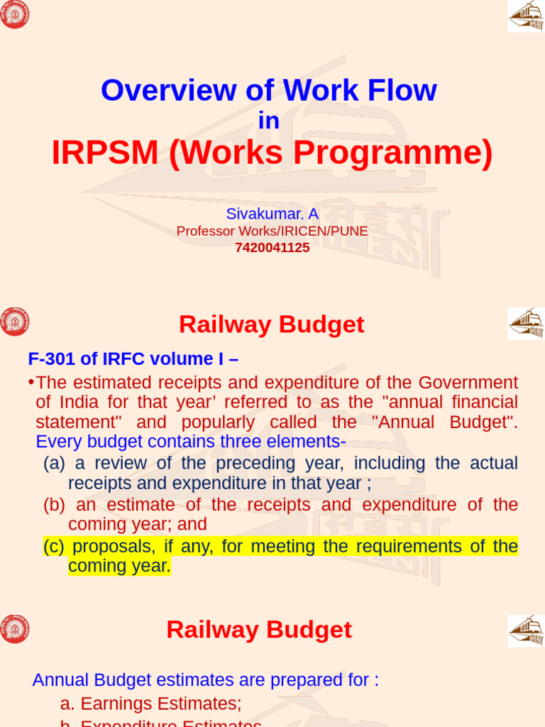 IRPSM (Works Programme) | PDF | Expense | Budget