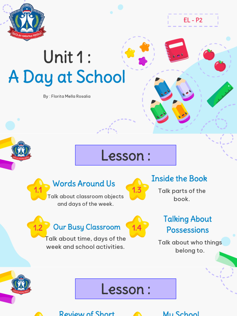 School Activities and Vocabulary Guide | PDF