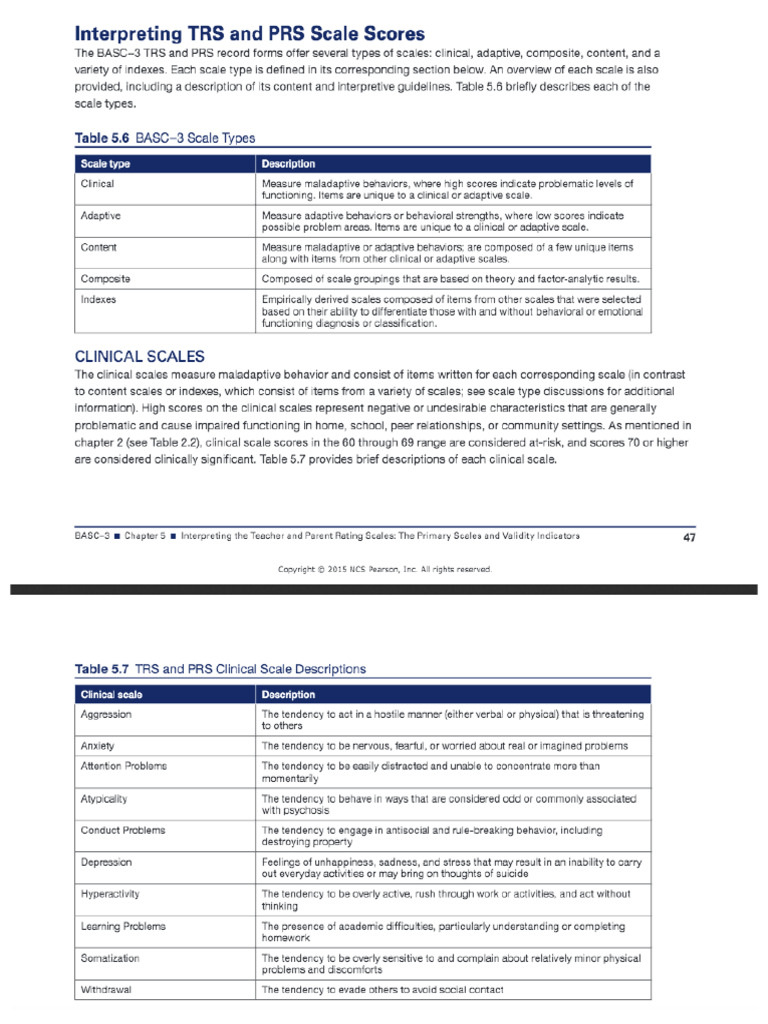 BASC-3 P - T Interp (Manual) | PDF