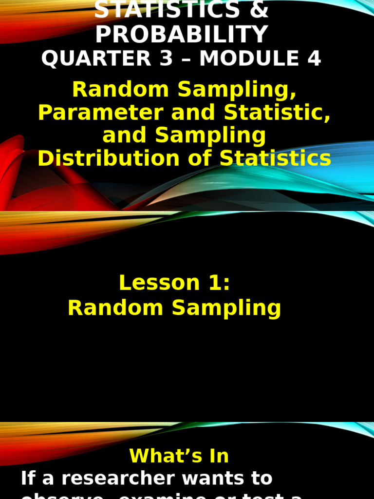 Statistics Probability Q3 Module 4 | PDF | Sampling (Statistics ...