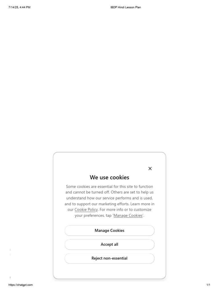 IBDP Hindi Lesson Plan | PDF