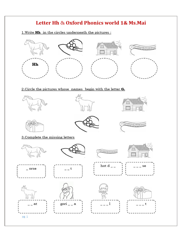 Letter H Matching Practice | PDF