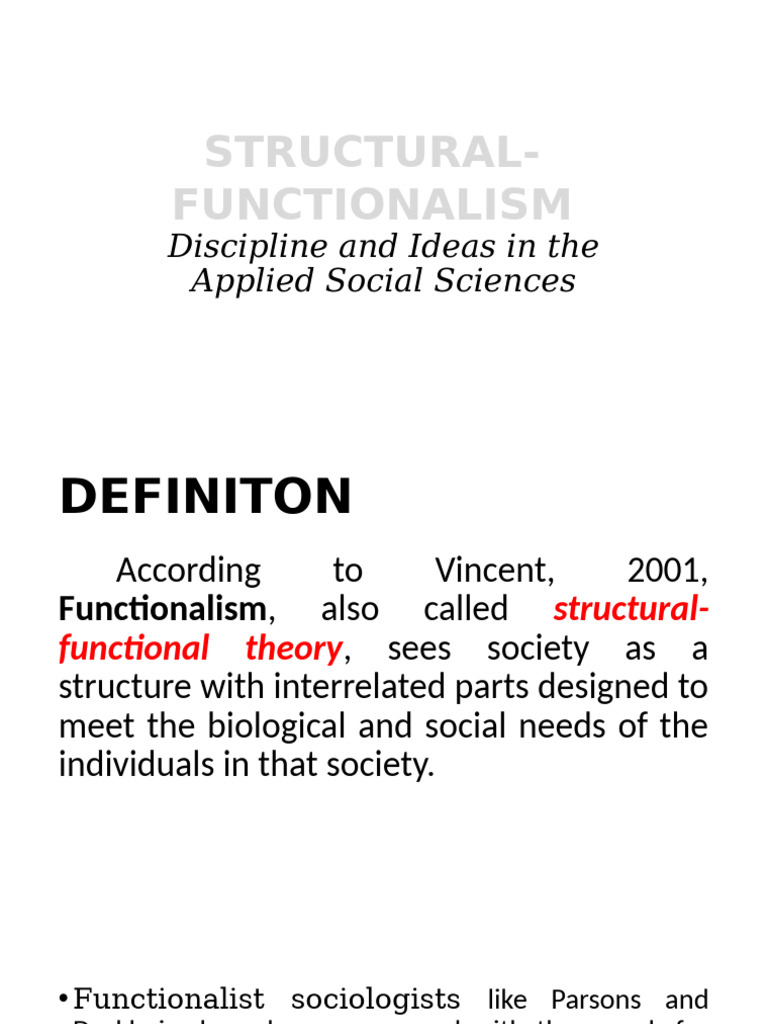 Structural Functionalism | PDF | Scientific Theories | Psychological Concepts