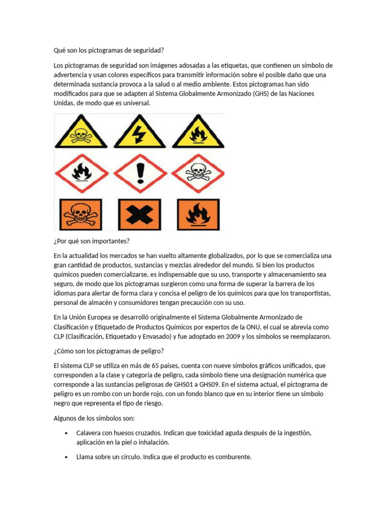 Pictogramas de Seguridad: Importancia y Uso | PDF