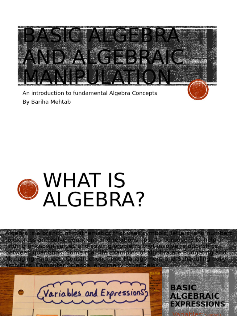 Intro to Basic Algebra Concepts | PDF | Algebra | Equations
