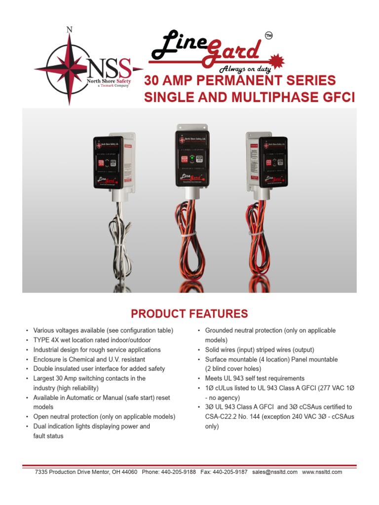 30 Amp Permanent GFCI Specification Sheet | PDF | Alternating Current ...