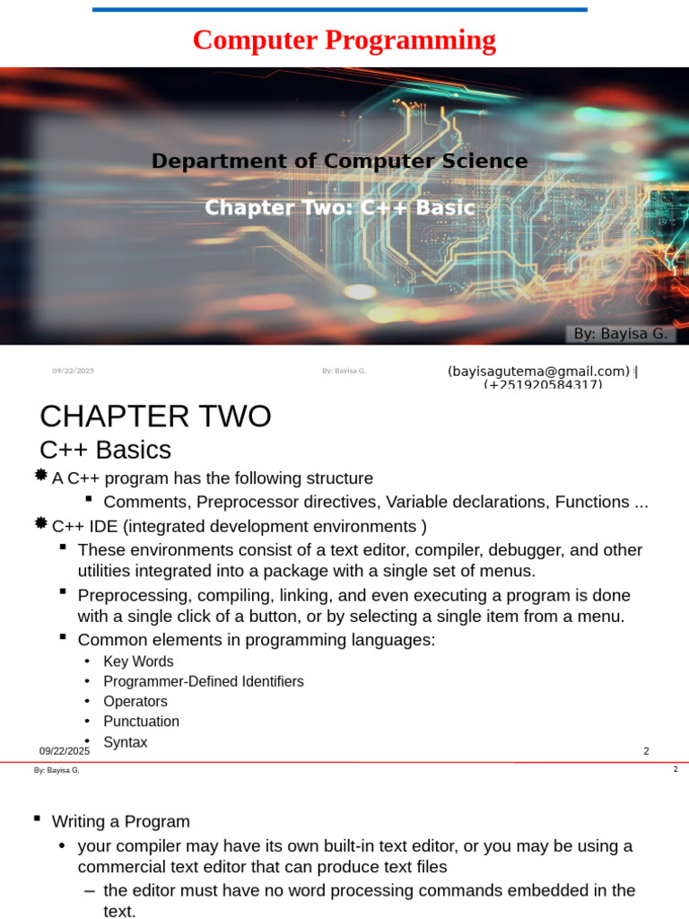 Fundamental of Programming CH2 | PDF | Computer Program | Programming