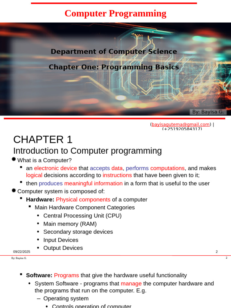 Fundamental of Programming CH1 | PDF | Assembly Language | Computer Programming
