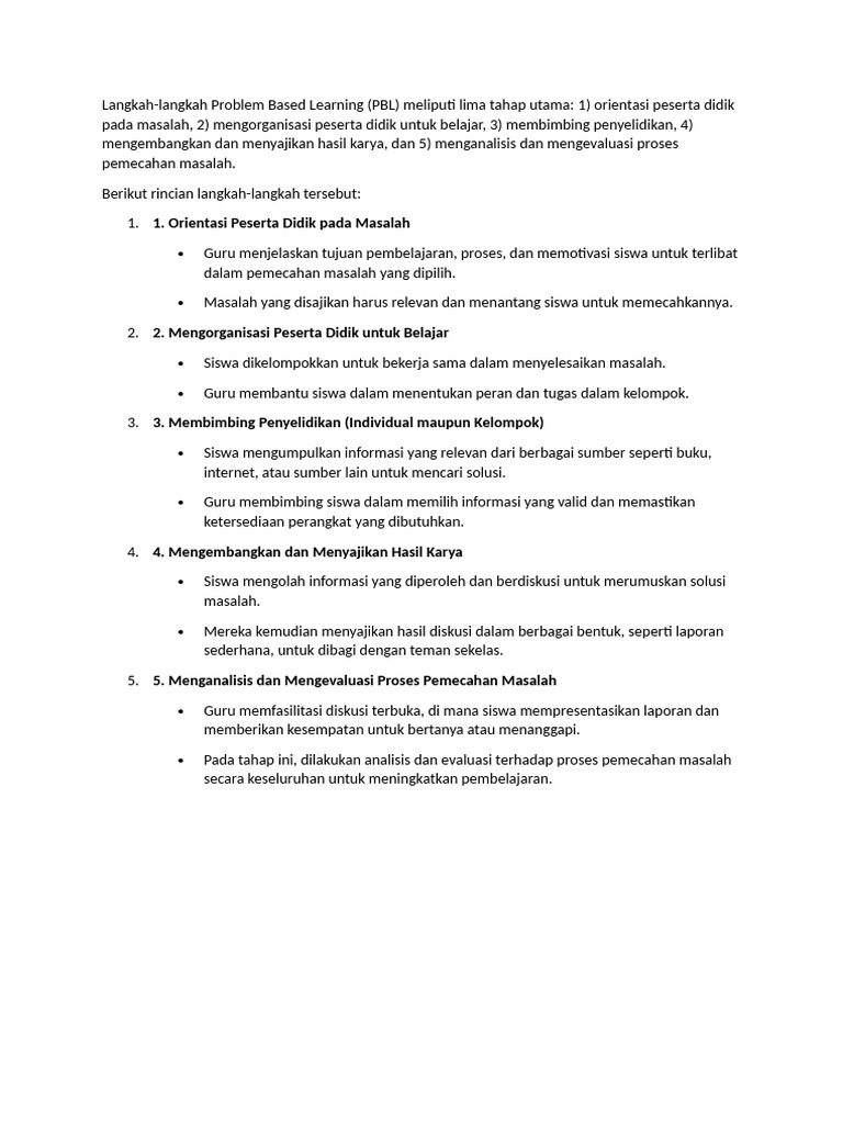 Langkah PBL | PDF