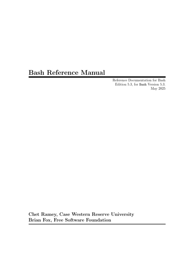 GNU Bash Manual | PDF | Computer Programming | Computing