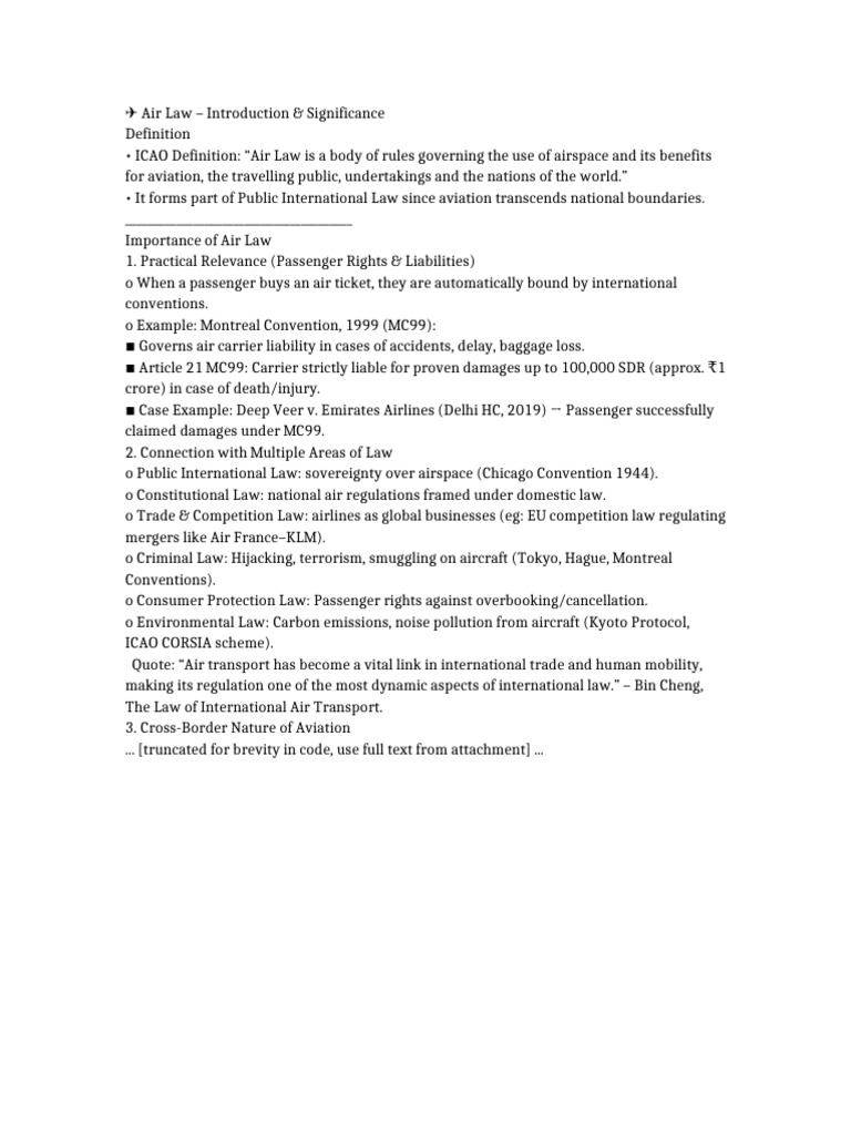 Understanding Air Law and Its Importance | PDF