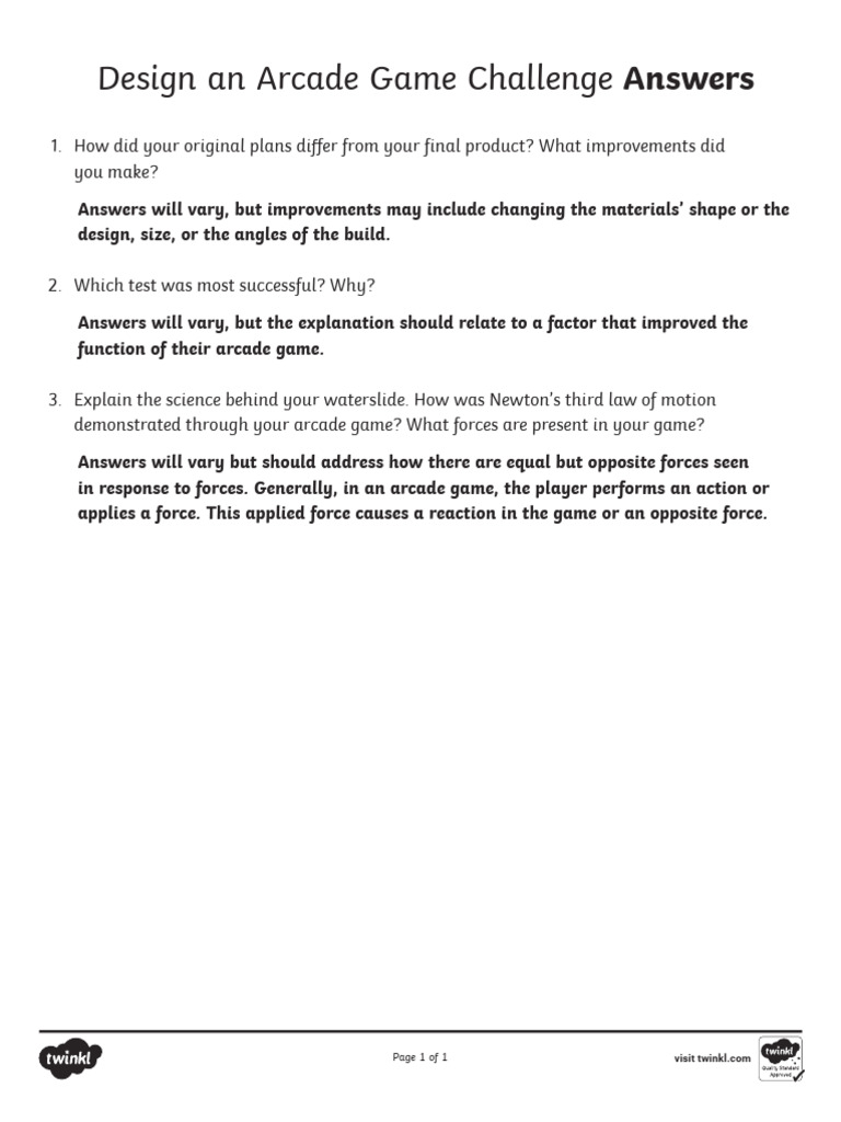 Arcade Game Challenge Insights | PDF