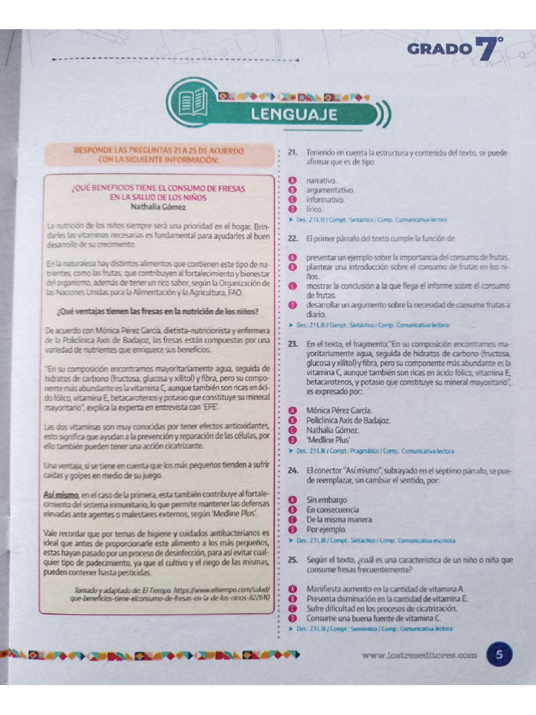 Cuadernillo 7 - 4to Periodo | PDF