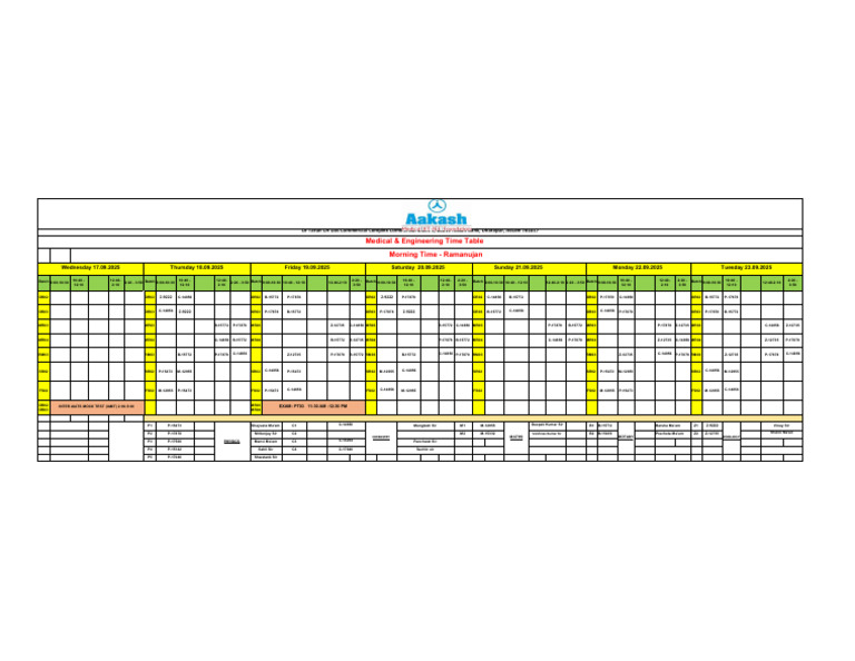 Ramanujan Updated Time Table 17-09-25 To 23-09-25 | PDF