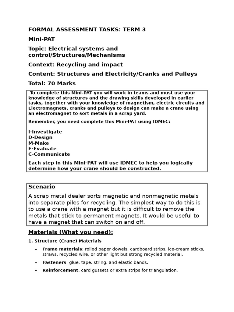 Grade 7 Technology PAT Term 3 | PDF