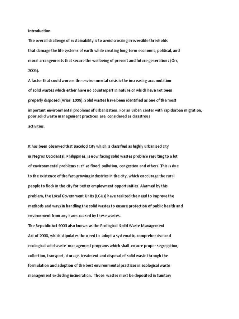 MRF Write Up | PDF | Waste Management | Municipal Solid Waste