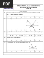 Class 7 Math Worksheet: Lines & Angles | PDF | Angle | Trigonometry