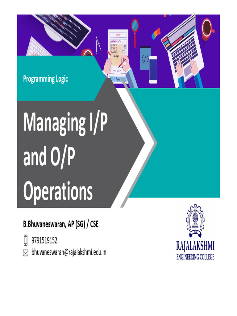 07-Managing Input and Output Operations | PDF | Input/Output | Software Engineering