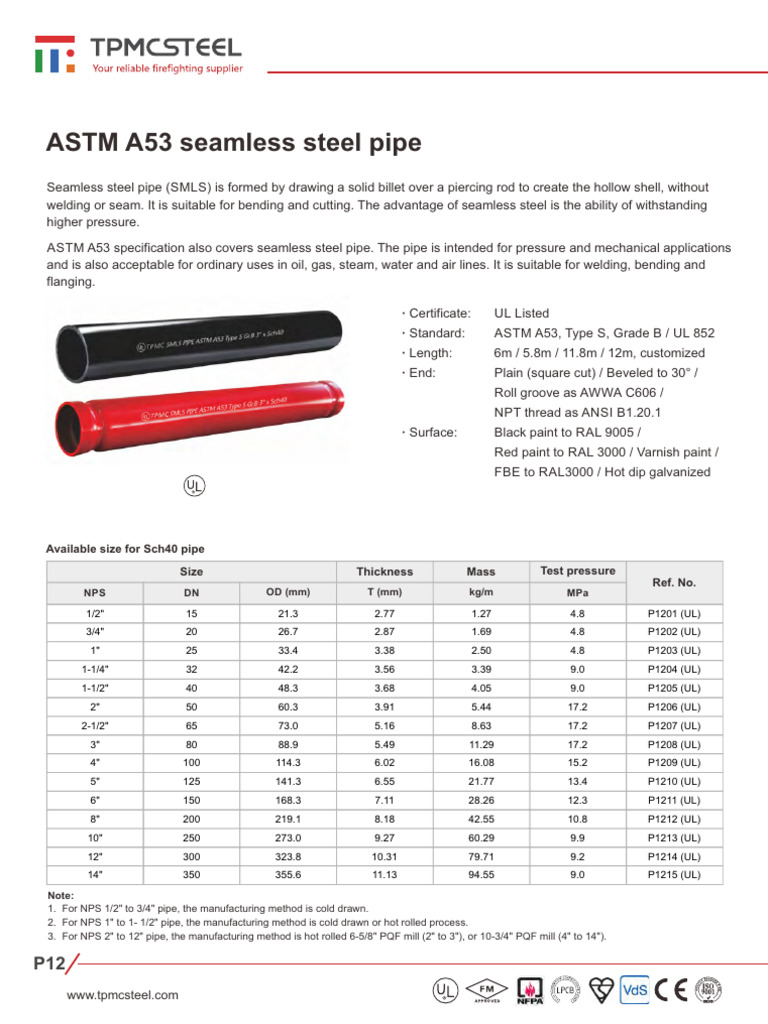 ASTM-A53-seamless-steel-pipe-22 | PDF | Pipe (Fluid Conveyance) | Materials