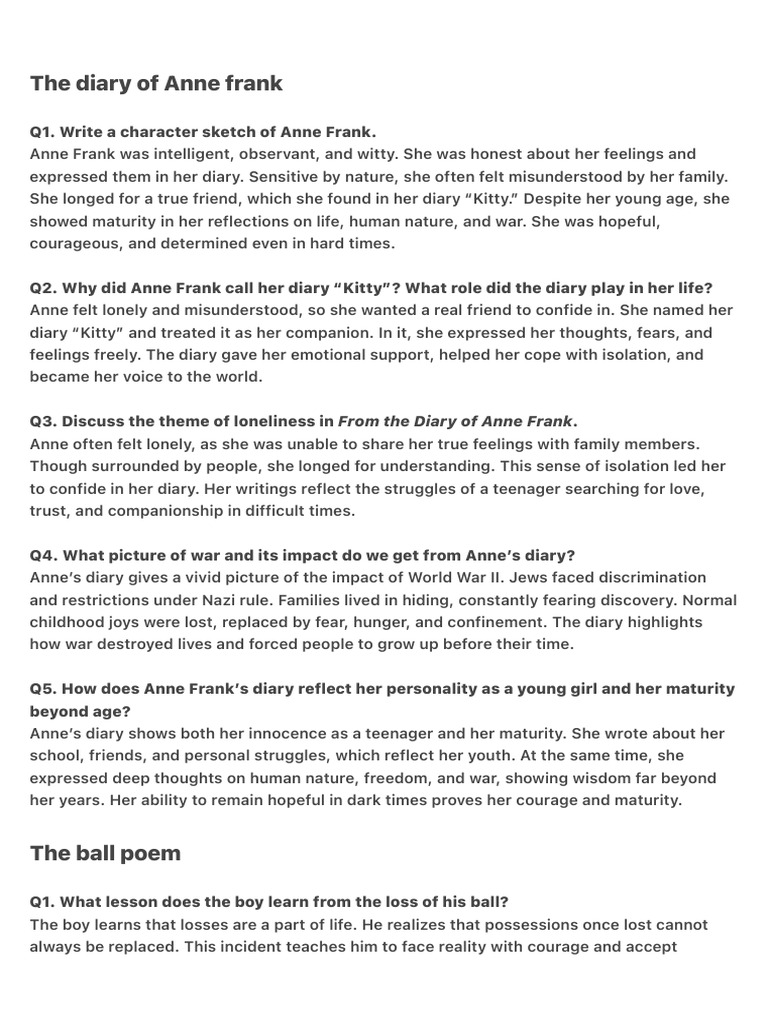 Anne Frank: Diary Insights and Themes | PDF | Nelson Mandela | Anne Frank