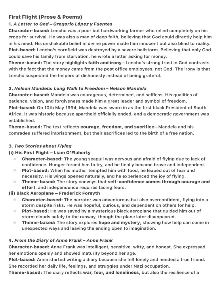 First Flight (Prose & Poems) | PDF | Nelson Mandela