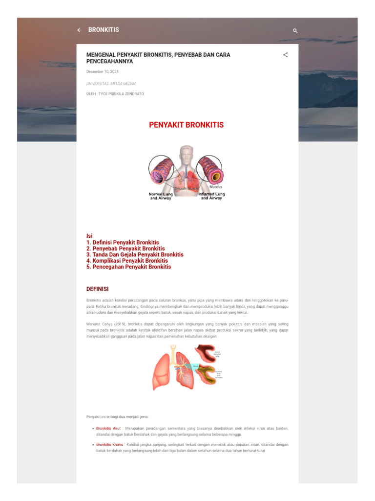Panduan Lengkap Penyakit Bronkitis | PDF