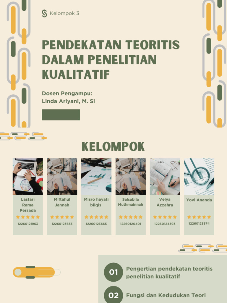 Kel 3. Pendekatan Teoritis Dalam Penelitian Kualitatif PDF | PDF