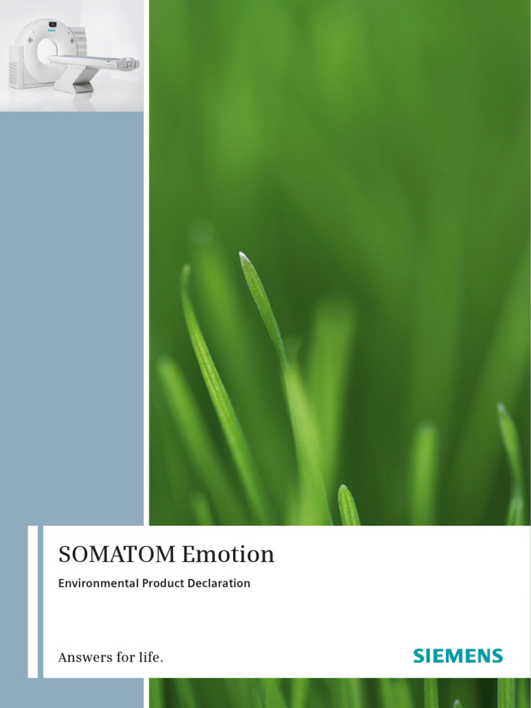SOMATOM Emotion CT: Eco-Friendly Imaging | PDF | Recycling | Ct Scan