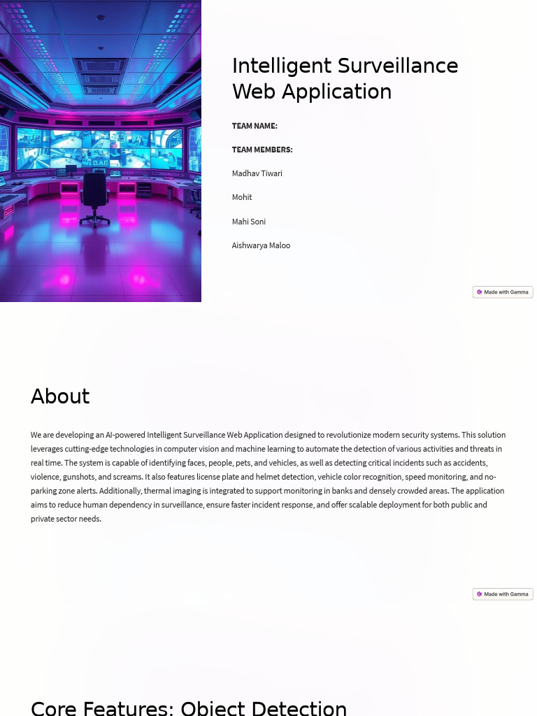 Intelligent Surveillance Web Application | PDF | Surveillance | Computing