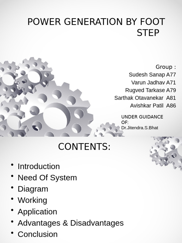 Foot Step by Power Generation PPT (1) .Pptxnew | PDF | Power Inverter | Piezoelectricity