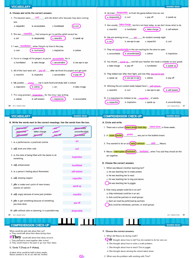 Unit 1 Genre Study 2 Practice Book Answer Key | PDF