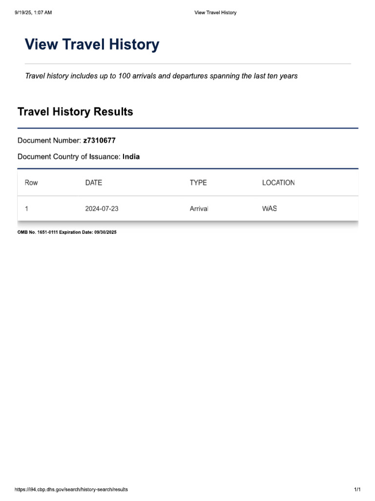 Venkata Travel History | PDF