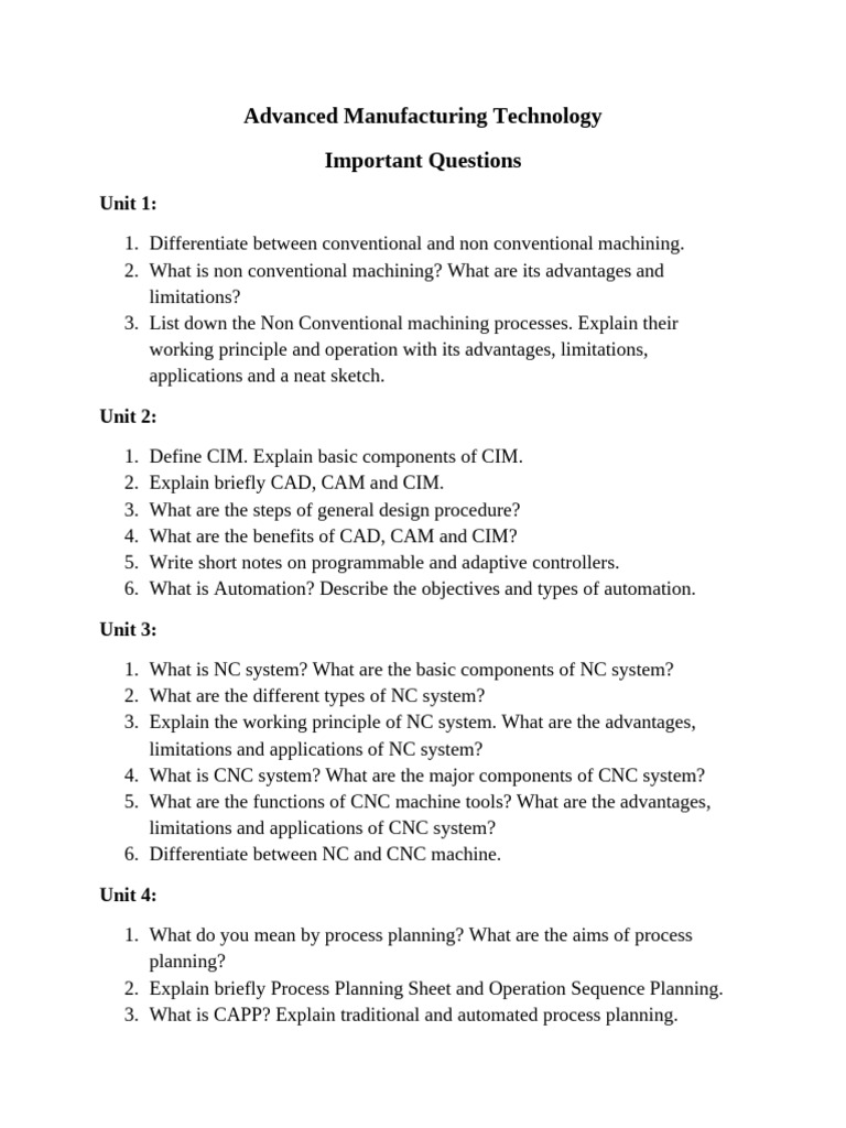 AMT Important Questions | PDF