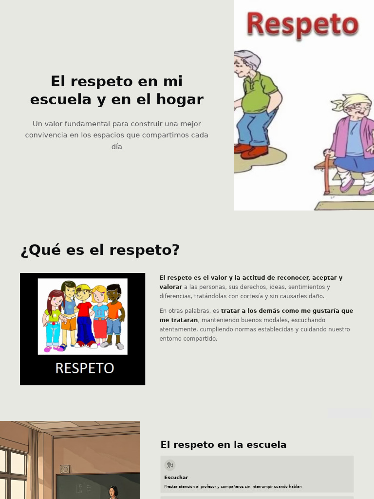 El Respeto en Mi Escuela y en El Hogar | PDF | Psicología Social