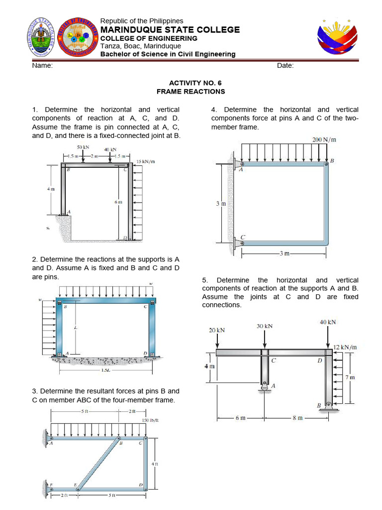 Activity 6 - Frame Reactions | PDF