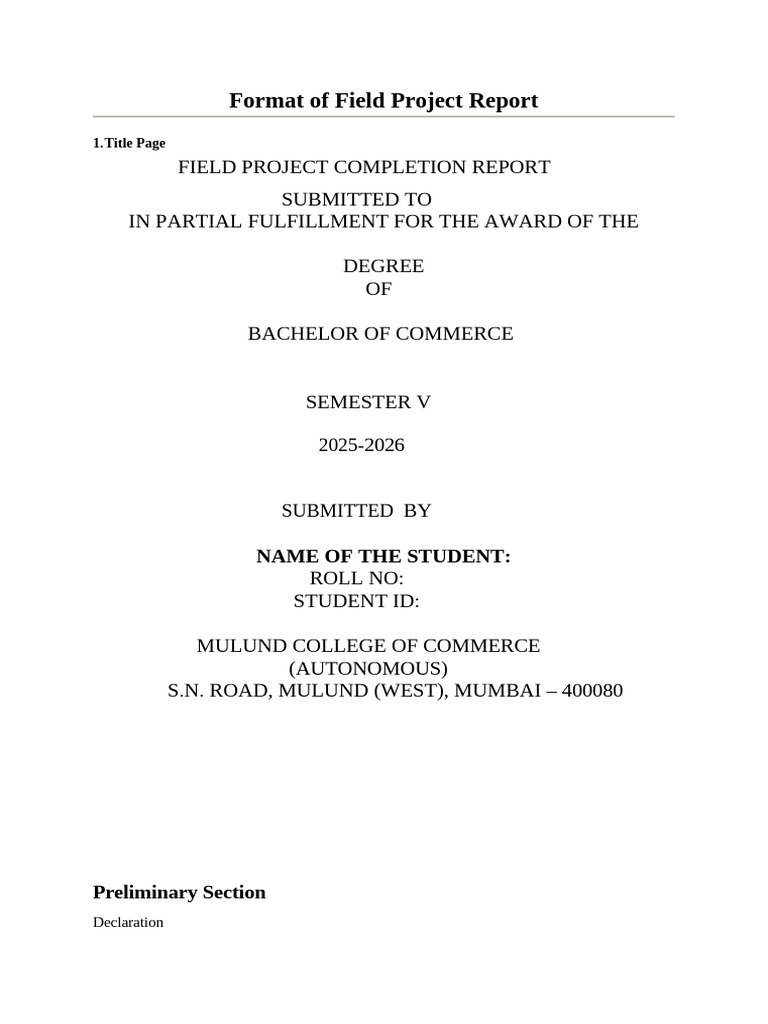 Format of Final Field Project Report for Third Year Students-1_updated ...