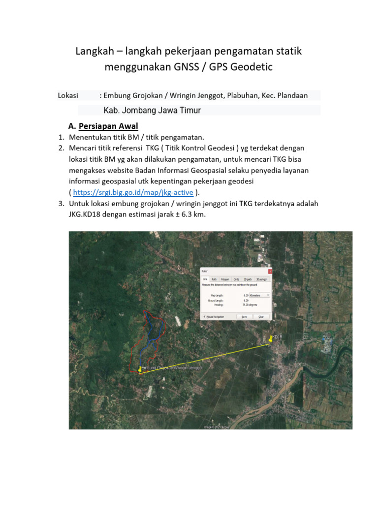 Panduan Pengamatan Statik GNSS di Jombang | PDF