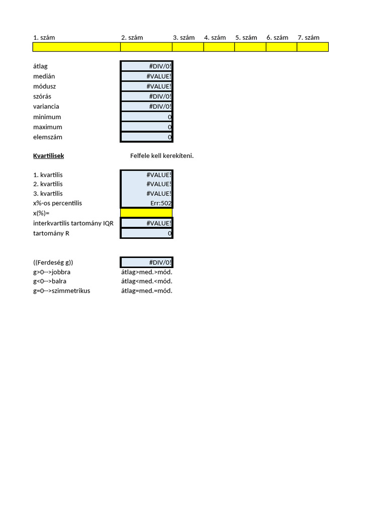 Statisztika Puska Sheet | PDF