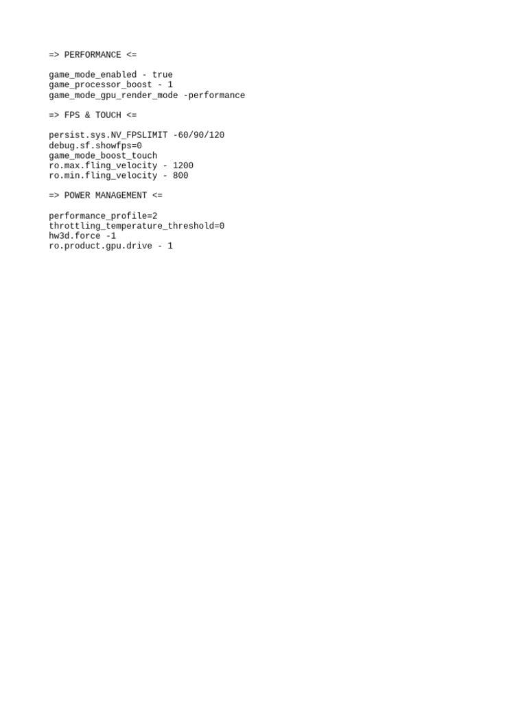 Game Performance Optimization Settings | PDF