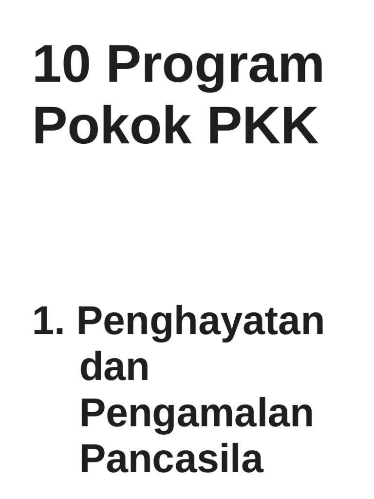 10 Program Utama PKK untuk Keluarga | PDF