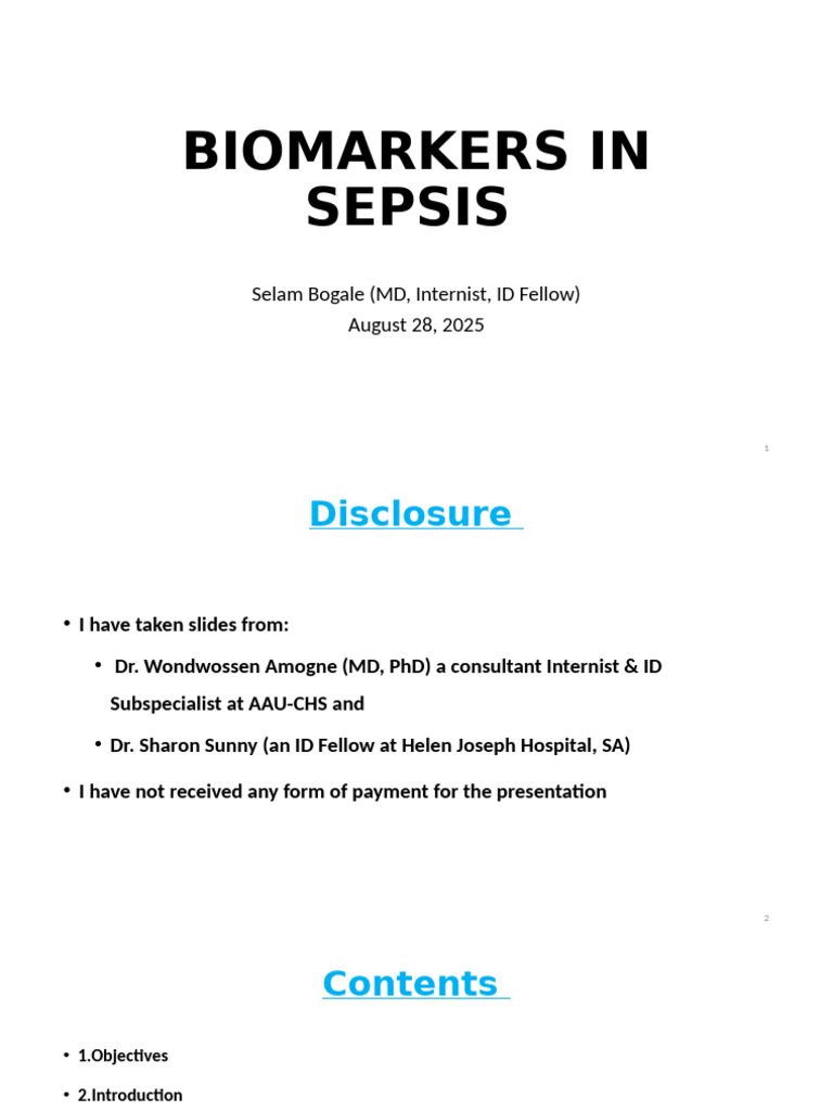 BIOMARKERS IN SEPSIS and Their Implications | PDF | White Blood Cell ...