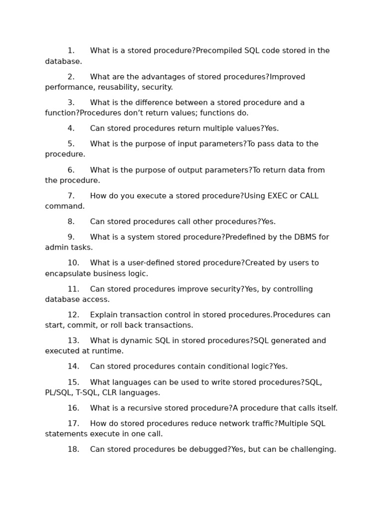 Common QA Stored Procedure | PDF | Sql | Databases