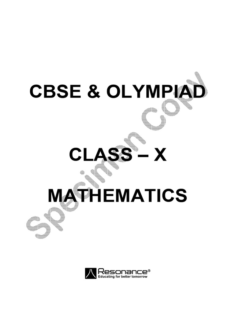Class-X - Mathemaths Sample Copy E Book | PDF | Prime Number | Number ...