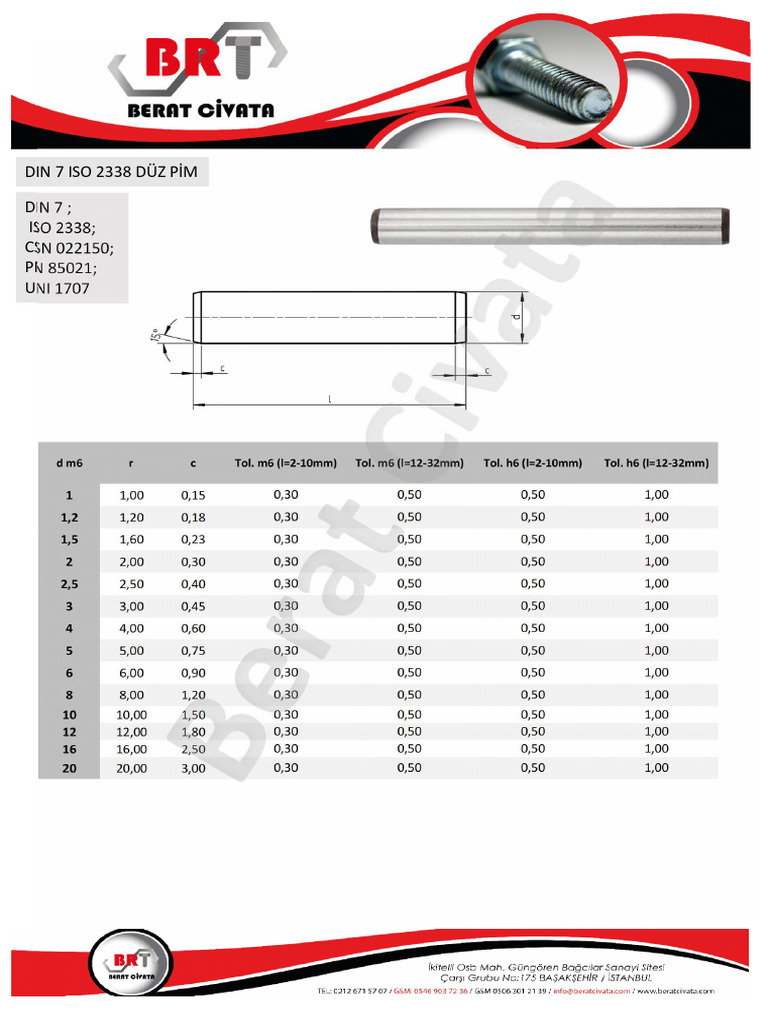 Din7 Iso2338 | PDF