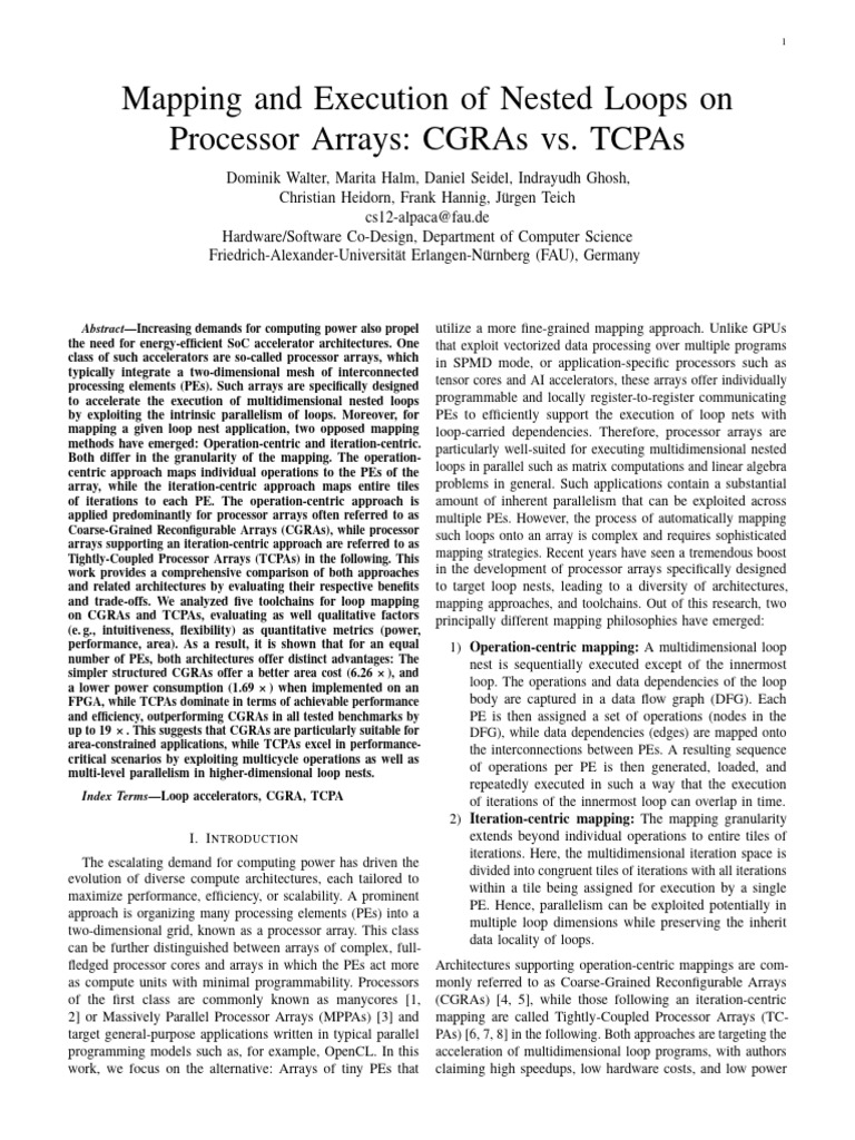 Mapping and Execution of Nested Loops on | PDF | Parallel Computing | Control Flow
