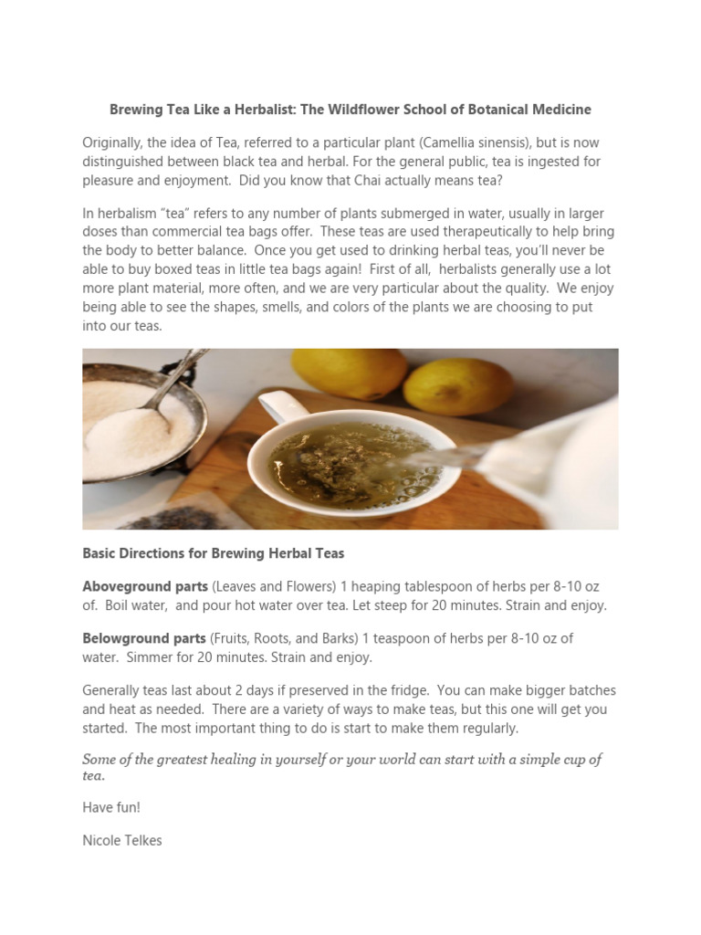 Herbal Tea Brewing Techniques | PDF