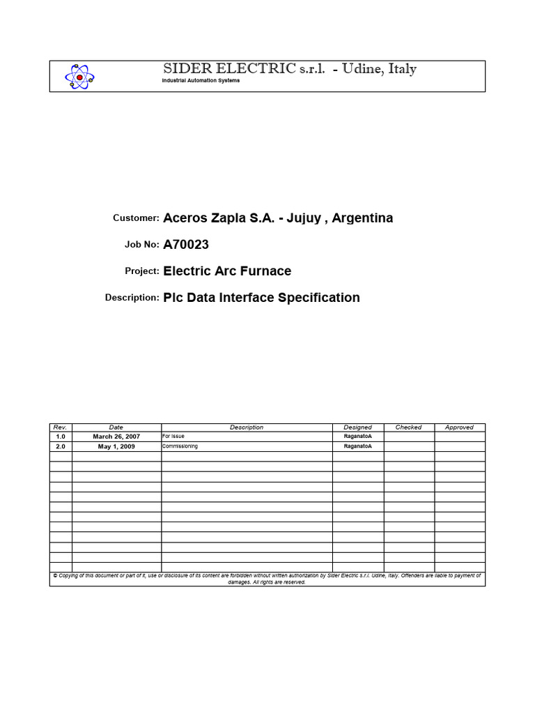 Electric Arc Furnace PLC Data Interface | PDF | Transformer | Pump