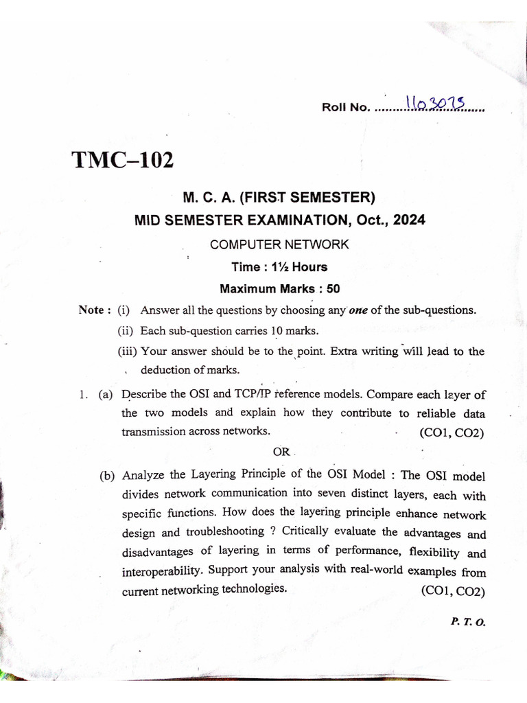 Question Paper Mca | PDF